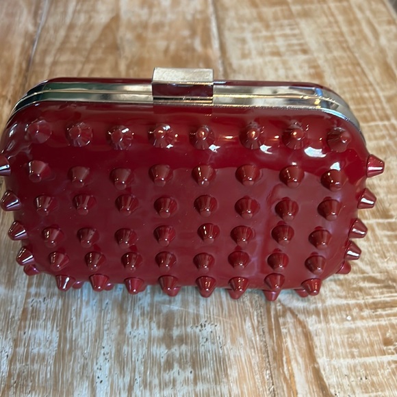 Street Level | Bags | Hard Shell Red Street Level Purse With Studs ...